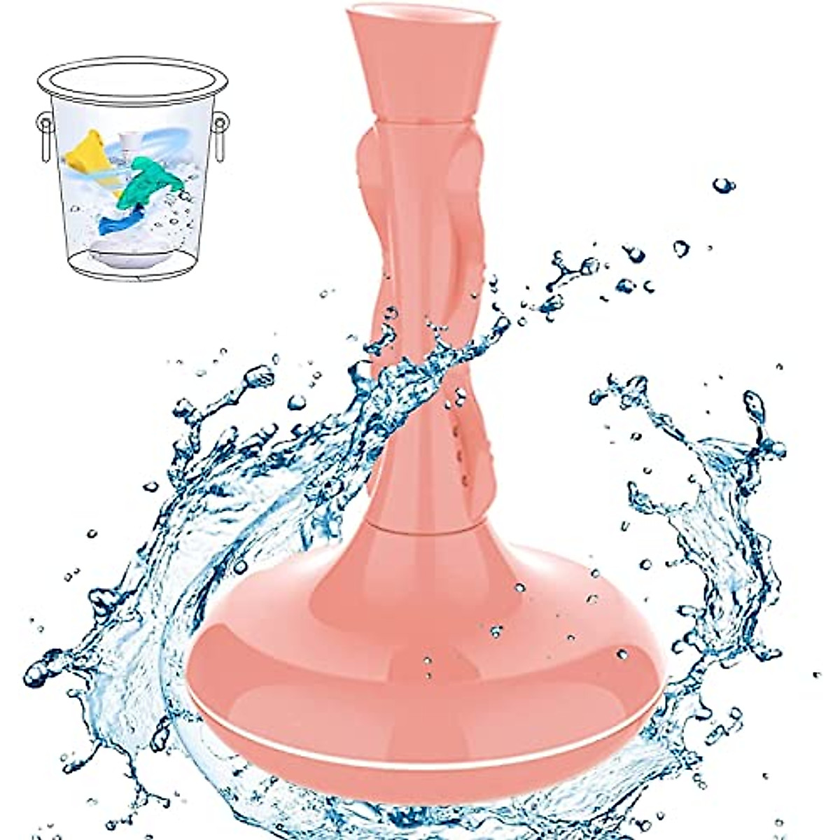 CZKJ Portable Ultrasonic Washer,Mini Washing Machine,High-Power Ultrasonic Turbine Washing Machin,Portable Washing Machine for Travel Business Trip or College Rooms (Pink)