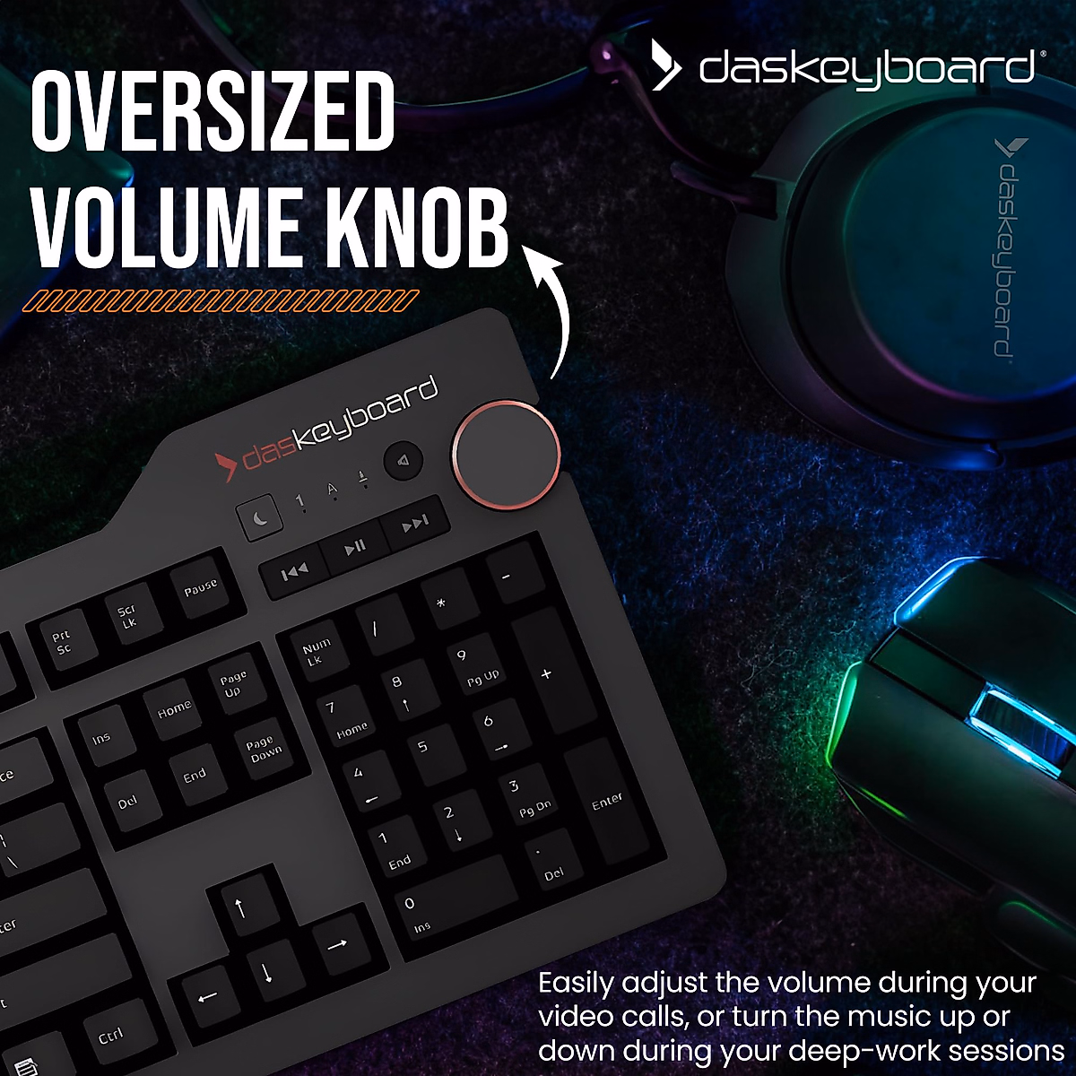 Das Keyboard 4 Professional Wired Mechanical Keyboard, Cherry MX Brown Mechanical Switches, 2-Port USB 3.0 Hub, Volume Knob, Aluminum Top (104 Keys, Black)