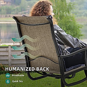 YITAHOME Patio Chairs Set of 2, Breathable Swivel Patio Chairs for Longer Seating Comfort, All Weather Outdoor Patio Chairs Set Ideal for Backyard Deck Garden
