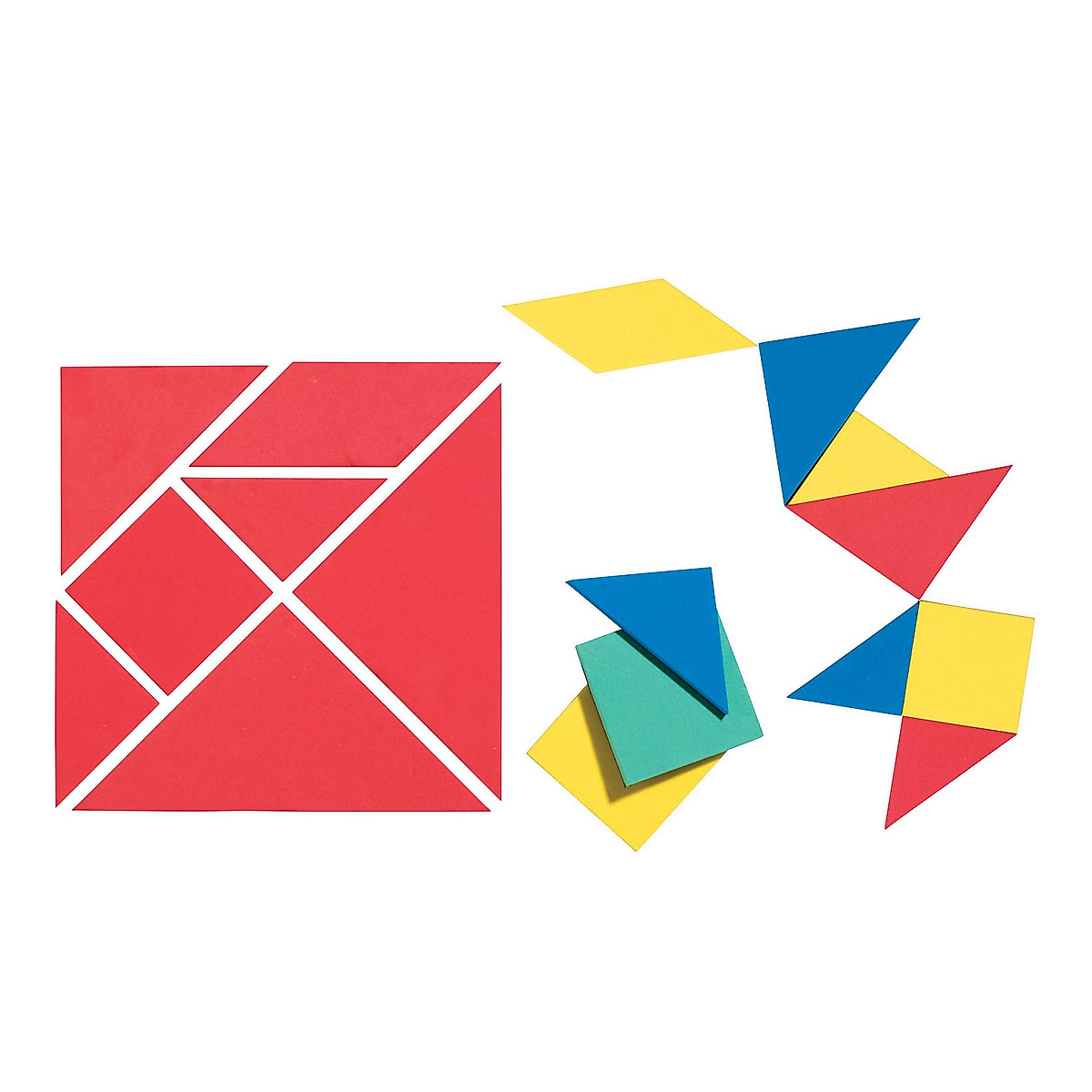 Dowling Magnets Foam Fun Magnet Tangrams, Set of 56