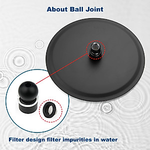 Matte Black Round Rainfall Shower Head 10 Inch Stainless Steel Ultra Thin Design High Pressure