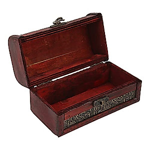 Retro Jewelry Storage Box, Wooden Treasure Chest Retro Style Small Portable Exquisite Durable Wide Application Vintage Jewelry Box, Wooden Storage Box, Jewelry Organizer Treasure Box Home Decoration