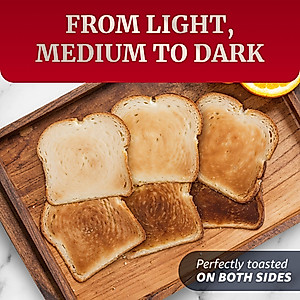 Elite Gourmet ECT-3100 Long Slot 4 Slice Toaster, Reheat, 6 Toast Settings, Defrost, Cancel Functions, Built-in Warming Rack, Extra Wide Slots for Bagels & Waffles, Stainless Steel & Black