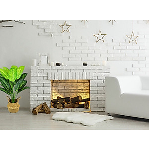 Rozwkeo Artificial Plants Fake Ficus Tree Leaves with Stems 29" Tall Faux Bird of Paradise Palm Tree Imitation Frond Green Leaf Tropical Plants Greenery Floral Jungle Party Home Garden Decoration