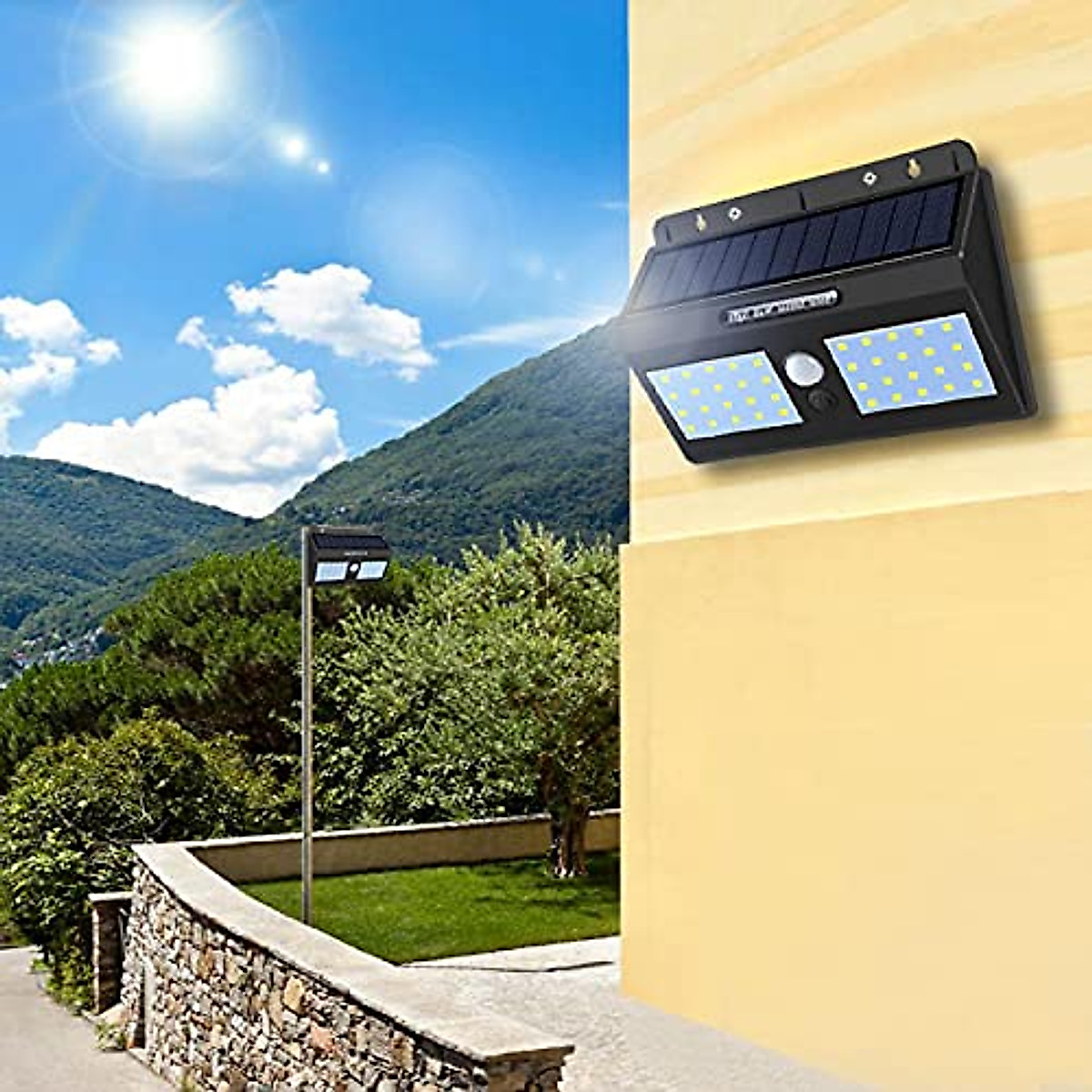 Wall Lampled Street Light Pir Motion Sensor Solar Garden Light Outdoor Waterproof Wall Lamp Solar Light for Home Garden Fence Stair asshow