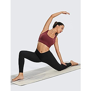 CRZ YOGA Womens Butterluxe Cross Waist Workout Leggings 25 Inches - V Crossover High Waisted Gym Athletic Yoga Leggings Black Small