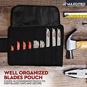 32-Pieces Reciprocating Saw Blades Set – Premium Quality Sawzall Blades for Metal and Woodcutting – Durable & Sharp Pruning Saw Blades with Organizer Pouch - by MaxoPro