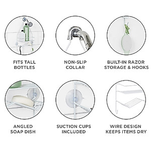 Zenna Home Zenna HomeOver The Shower 2 ShelvesWhite Over-The-Showerhead Caddy, 2 Shelves, White
