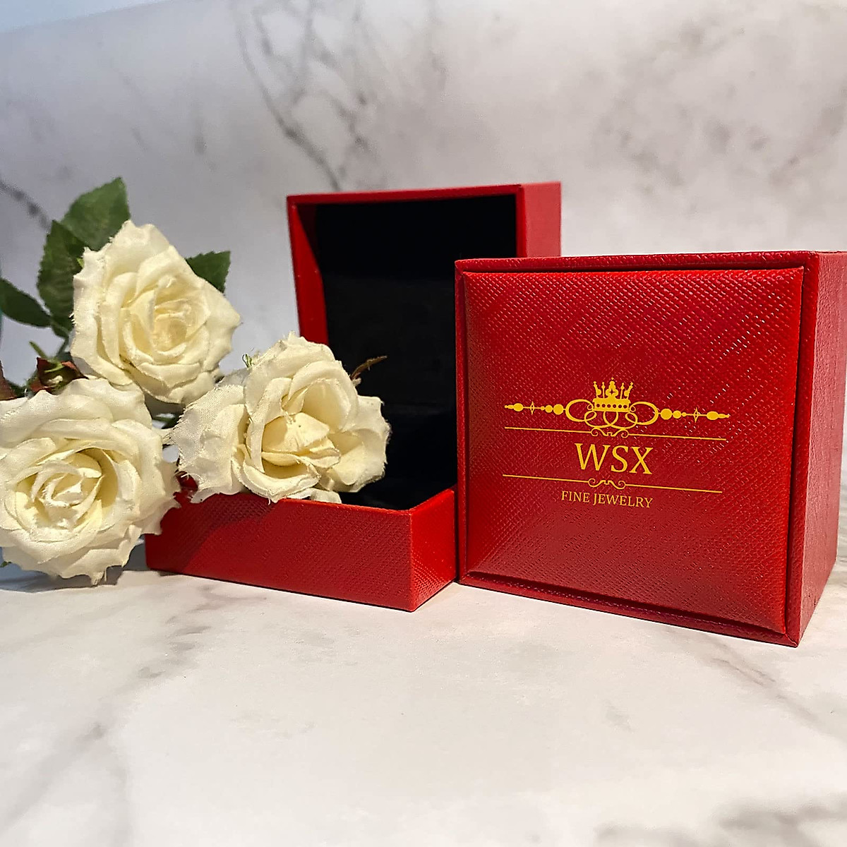 WSX 10/14/18k White Gold 1 Carat Engagement Moissanite Ring Band Oval Cut Wedding Promise Halo Ring for Women