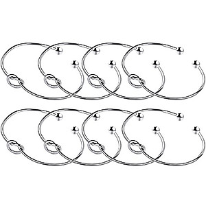 ANBALA Love Knot Bangle Bracelet Bridesmaid Gifts Bracelets, Tie The Knot Cuff Bangle Stretch Bracelet for Bridesmaid, Silver Tone, Set of 8
