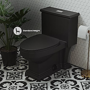 Voltaire One-Piece Elongated Toilet Dual-Flush 1.1/1.6 gpf in Matte Black