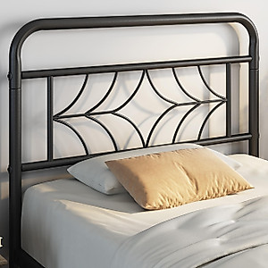 Topeakmart Twin Bed Frames Metal Platform Bed with Sparkling Star-Inspired Design Headboard and Footboard/13 Inch Underbed Storage/No Box Spring Needed/Sturdy Slat Support, Black Twin Bed