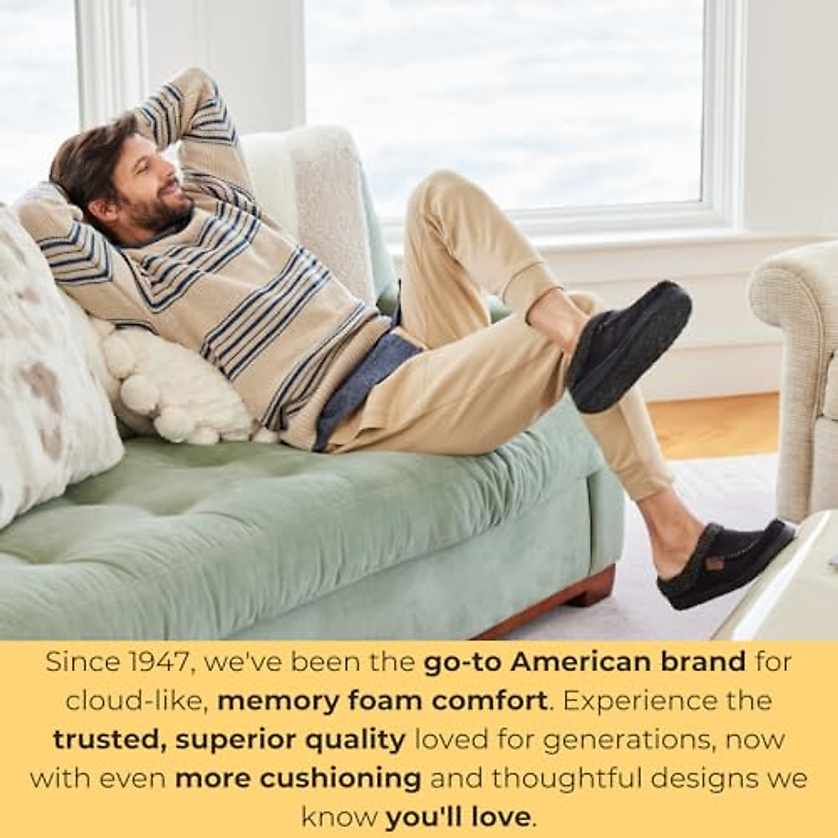 Dearfoams Men's Indoor/Outdoor Breathable Memory Foam Clog Offered in Wide Widths, Black, Large