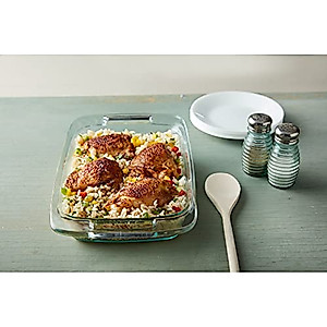Pyrex Easy Grab 2-Qt Glass Baking Dish with Lid, Tempered Glass Baking Dish with Large Handles, Non-Toxic, BPA-Free Lid, Dishwashwer, Microwave, Freezer and Pre-Heated Oven Safe