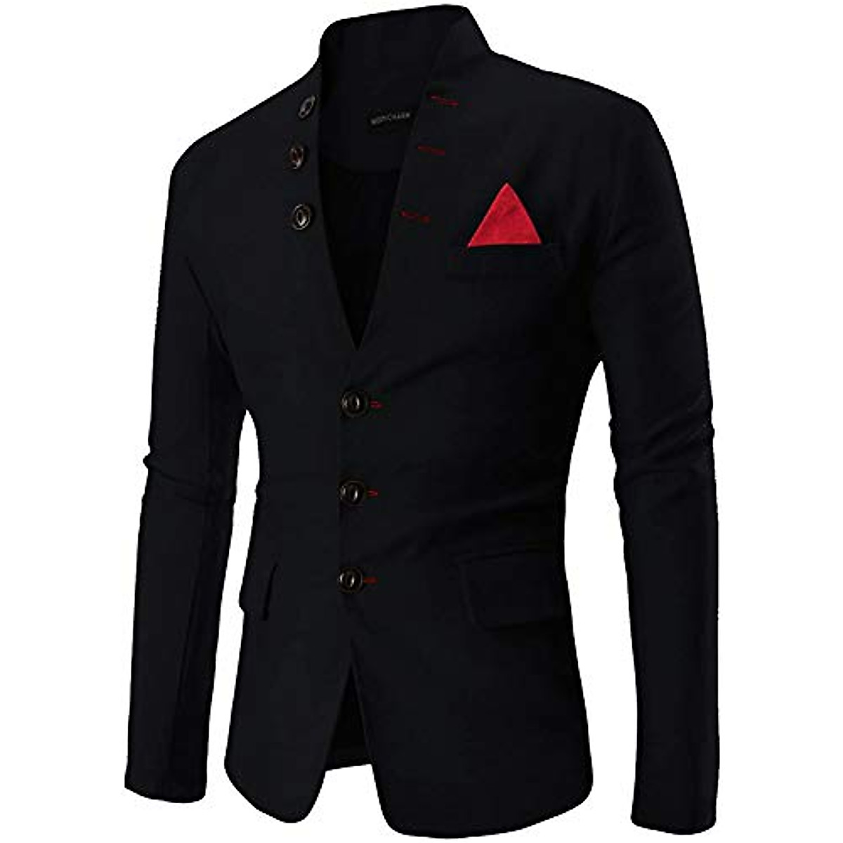 WEEN CHARM Mens Casual Black Slim Fit Suit Jacket Blazer 3 Button Suit Sport Jackets