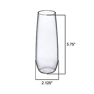 Amazing Abby - Celia - 8-Ounce Unbreakable Tritan Champagne Flutes (Set of 6), Plastic Stemless Wine Glasses, Reusable, BPA-Free, Dishwasher-Safe, Perfect for Poolside, Outdoors, Camping, and More