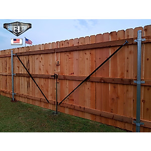 True Latch 9' Telescopic Gate Brace - Wood Privacy Fence Anti Sag Gate Brace Kit - Gate Hardware Kit for Outdoor Wooden Fence Gates, 1 PATENTED USA made brace (9' Telescopic (56" - 108"), Black)