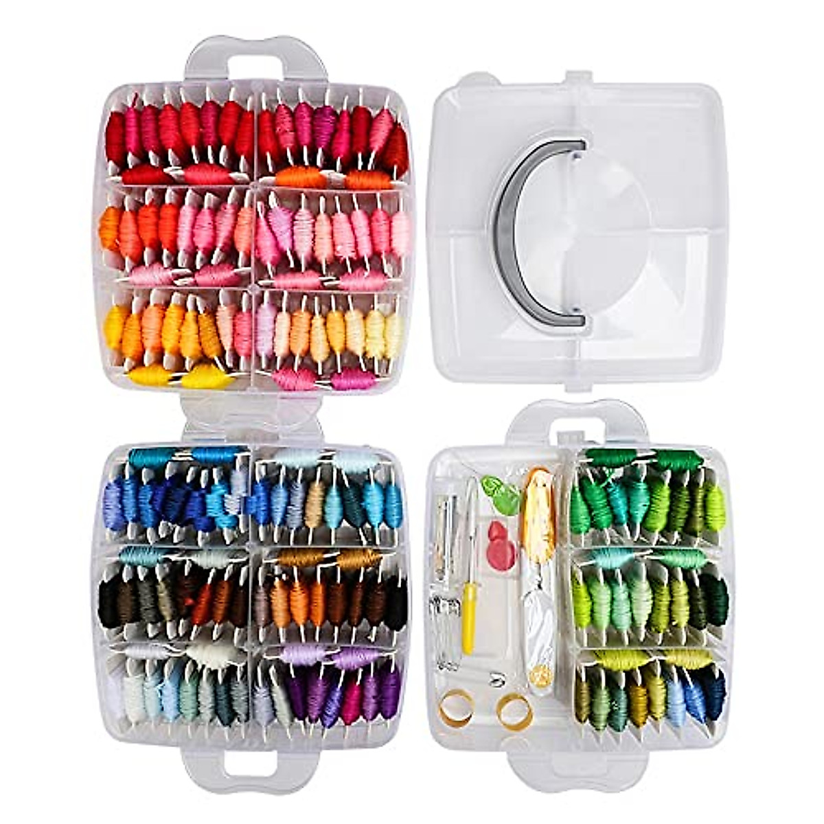 IRDFWH Embroidery Thread Floss Set 150 Colors Cross Stitch Floss Threads Scissors Needles Craft DIY Sewing Accessories Kit