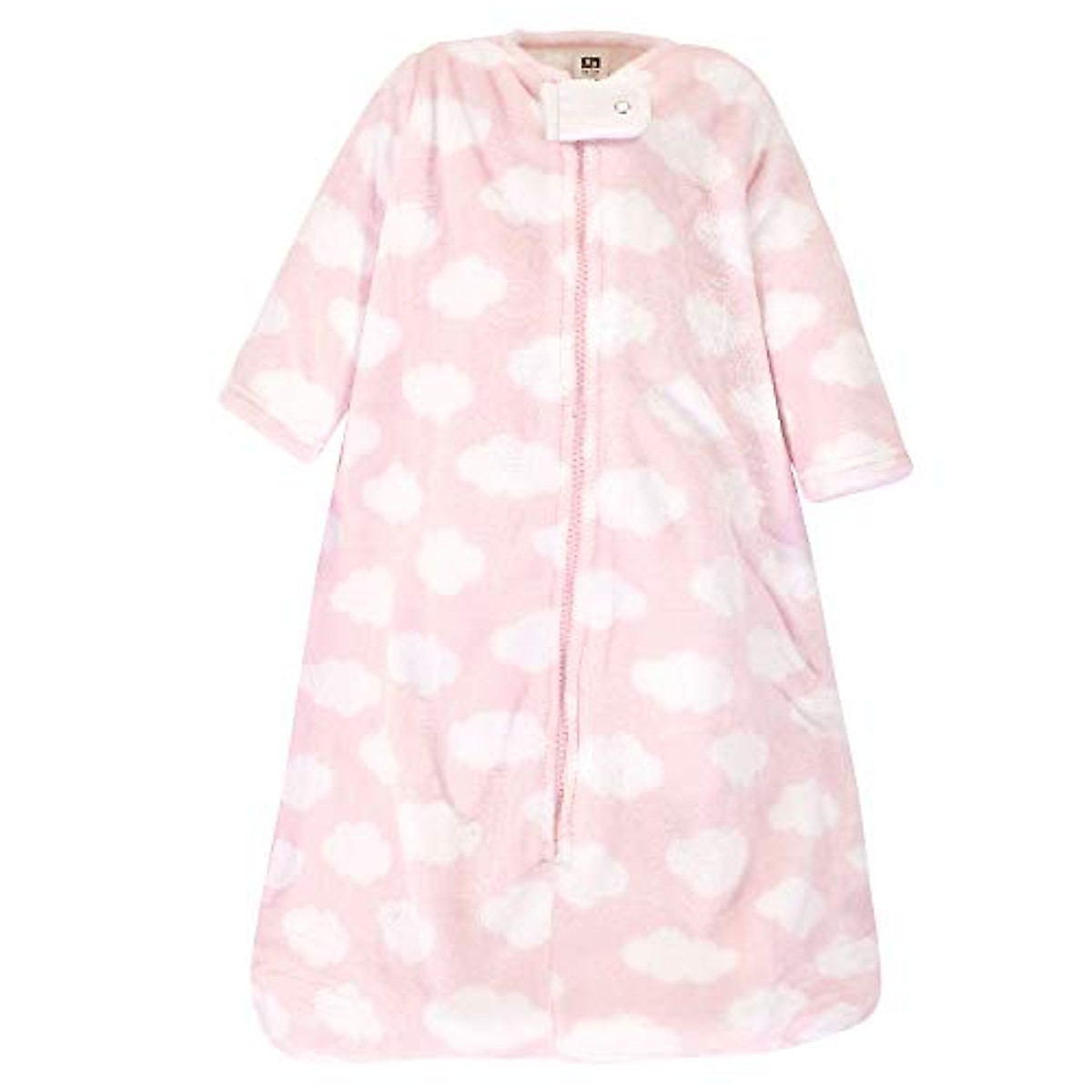 Hudson Baby Unisex Baby Plush Sleeping Bag, Sack, Blanket, Pink Clouds, 12-18 Months
