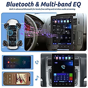 Single Din Car Stereo with Apple Carplay Android Auto, podofo 9.5'' Veritical Adjustable Touch Screen Car Radio with Mirror Link Bluetooth FM Radio Backup Camera/USB/TF Card Port/AUX-in