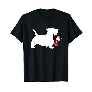 Scottie Scottish Terrier Christmas Stocking Dog T-Shirt T-Shirt