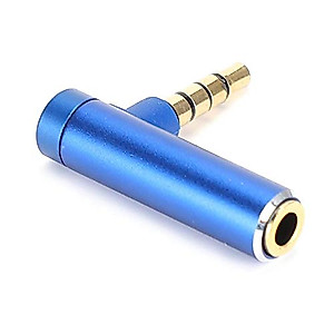 Acogedor 10 PCS 3.5mm Male to Female Audio Adapter, 90 Degree Right Angle Adapter, Support Headset with Microphone, for Mobile Phones, Tablets, Laptops(Blue)