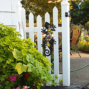 LIFFY Metal Gecko Wall Art Decor, 18 Inches Large Hang Sculpture for Outdoor Patio Decor, Camper Decorations for Inside, Garden Art Lizard for Bedroom, Living Room, Fence, Yard