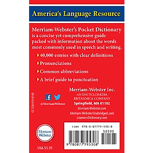 Merriam-Webster's Pocket Dictionary, Newest Edition, (Flexi Paperback) (Pocket Reference Library)
