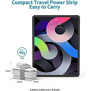 Travel Power Strip with USB, HAFINO 3.9 FT Wrapped Extension Cord Flat Plug with 2 Outlets 3 USB (1 USB C), Small Power Strip No Surge Protector for Cruise Ship Hotel Home Office,White