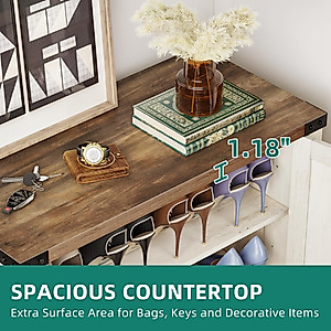 YITAHOME Shoe Cabinet with Doors, Farmhouse 5-Tier Shoe Storage Cabinet for Entryway, Large Capacity Wooden Shoes Rack Organizer for Entryway/Hallway/Closet, Beige