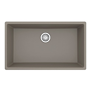 Karran QU-812 Undermount 32.5 in. Large Single Bowl Quartz Kitchen Sink in Concrete