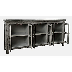 Jofran Inc. Rustic Shores Coastal Distressed Acacia Credenza Cabinet with Storage