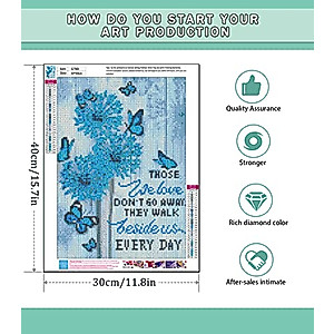 JLHATLSQ Diamond Painting Kits for Adults, Dandelion Butterfly 5D DIY Round Full Drill Diamond Art Craft Canvas Picture Friends Gift as Home Wall Decor, 12x16 inch