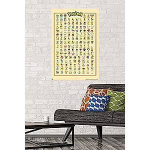 Trends International Pokémon - Kanto Grid Wall Poster, 22.375" x 34", Premium Unframed Version