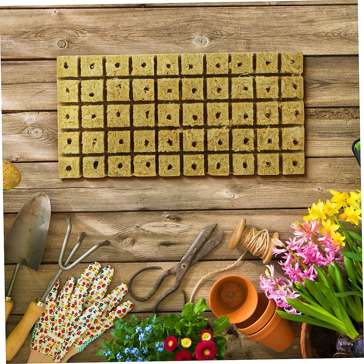 Yardwe 500 Pcs Gardenrock Woolasbestos Starter Plugs Starter Cubes Plant Propagation Plug Grow Flower Plugs Lawn Care Plant Fertilizer Plugs Plant Soil Blocks Compression