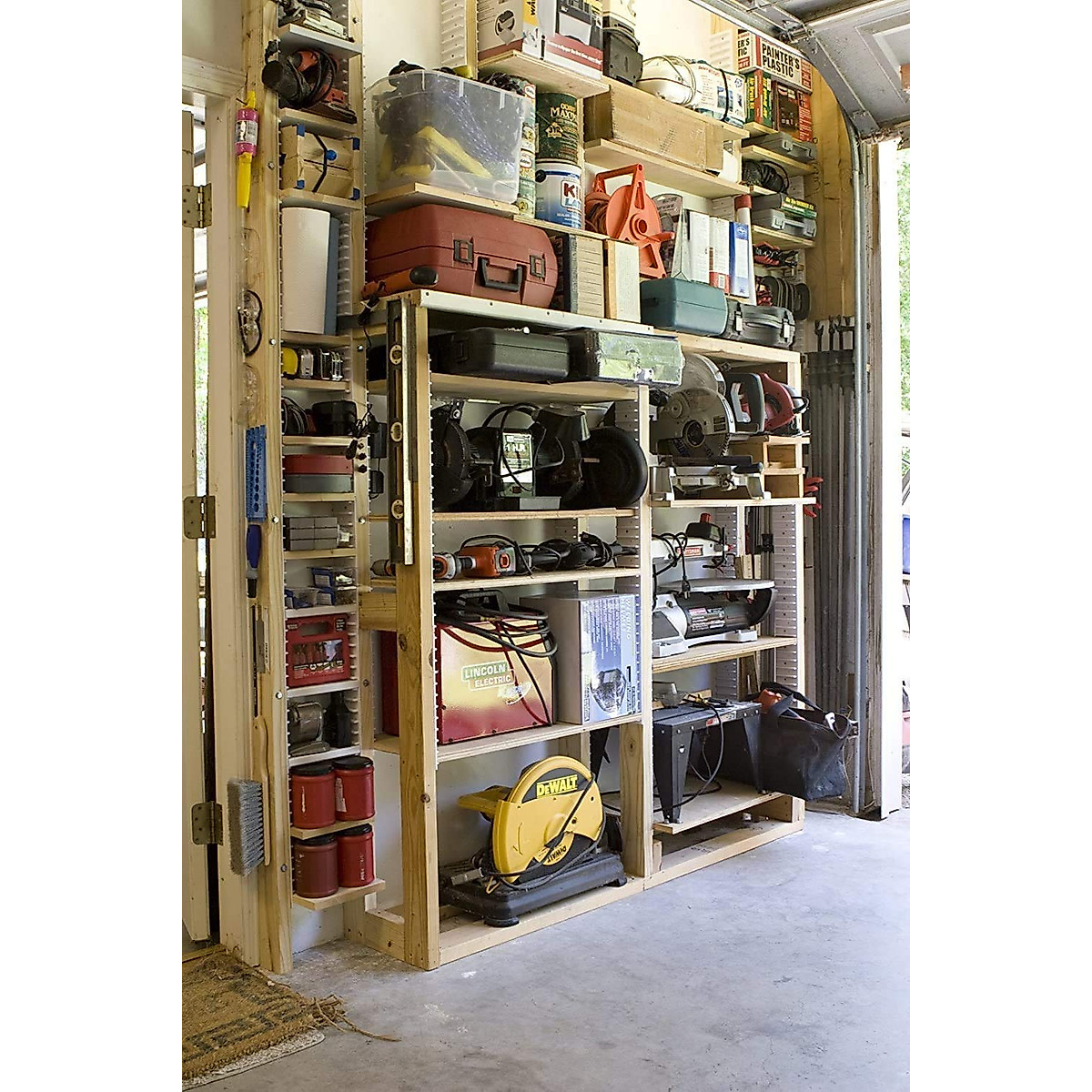 EZStudRack Shelving System for Garages, Sheds, Pantries, Closets, and More. Includes 32 EZStudRacks & 128 Screws- WOOD NOT INCLUDED