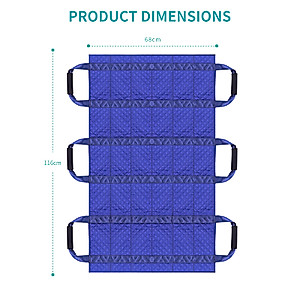 Positioning Bed Pad with Reinforced Handles,Reusable Washable Transfer Sheet for Turning, Lifting,Repositioning,45.7"X26.8" Soft Multipurpose Transfer Pad for Elderly, Incontinence,Caregiver,Blue