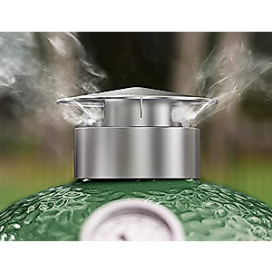 Skyflame Stainless Steel Grill Chimney Top Vent Cap Replacement Compatible with Large Big Green Egg - Updated Version - Clamshell Design