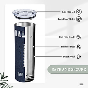 Ultrexo Dallas Tumblers Cup Insulation Travel Stainless Steel Mug Navy