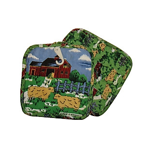 AES Farm Barn Sheep Pot Holder (Includes 2 Pot Holders)