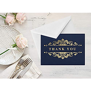 Spark Ink 100 Thank You Cards with Envelopes Bulk, Thank You Notes, Elegant Blank Cards & Envelopes, for Small Business, Wedding, Gift Cards, Christmas, Graduation, Bridal & Baby Shower, Funeral, 4x6