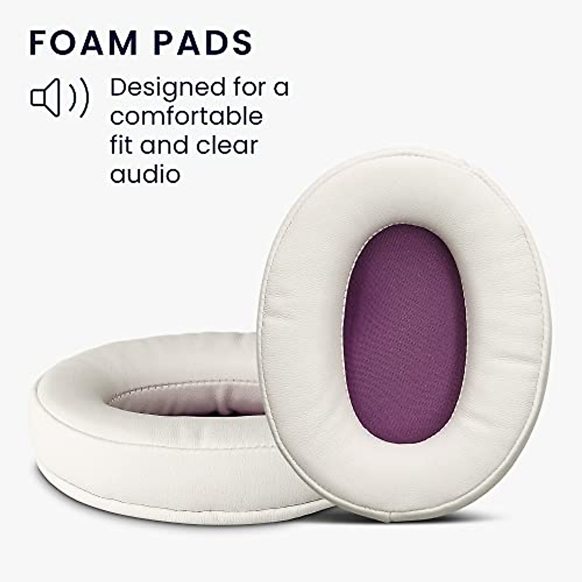 kwmobile Ear Pads Compatible with Kingston Hyper X Cloud Alpha/Cloud Alpha S/Cloud Flight/Cloud Flight S Earpads - 2X Replacement for Headphones - White