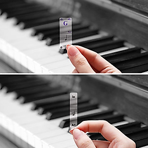 Piano Sticker Piano Keyboard Stickers Piano Stickers for Keys 32, 37, 54, 61, 88 Replacement Piano Stickers with Mounting Stick Wiping Cloth Color Piano Stickers Black Piano Stickers 2 Pack