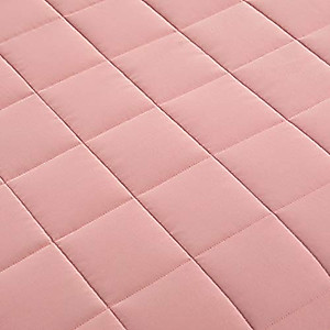 Well Being CBD 15 Pound Weighted Microfiber Blanket, Blush