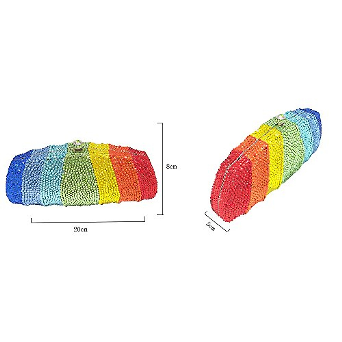 Hand Made Women Rainbow Crystal Evening Bags Party Cocktail DIamond Clutch Purses Wedding Handbags