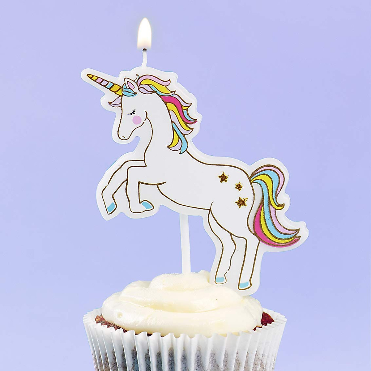 Talking Tables Unicorn Shaped Birthday Candle Magical Cake Topper, Birthdays Partyware Accessories for Kids Boys Girls Daughter Niece Unicorns Parties