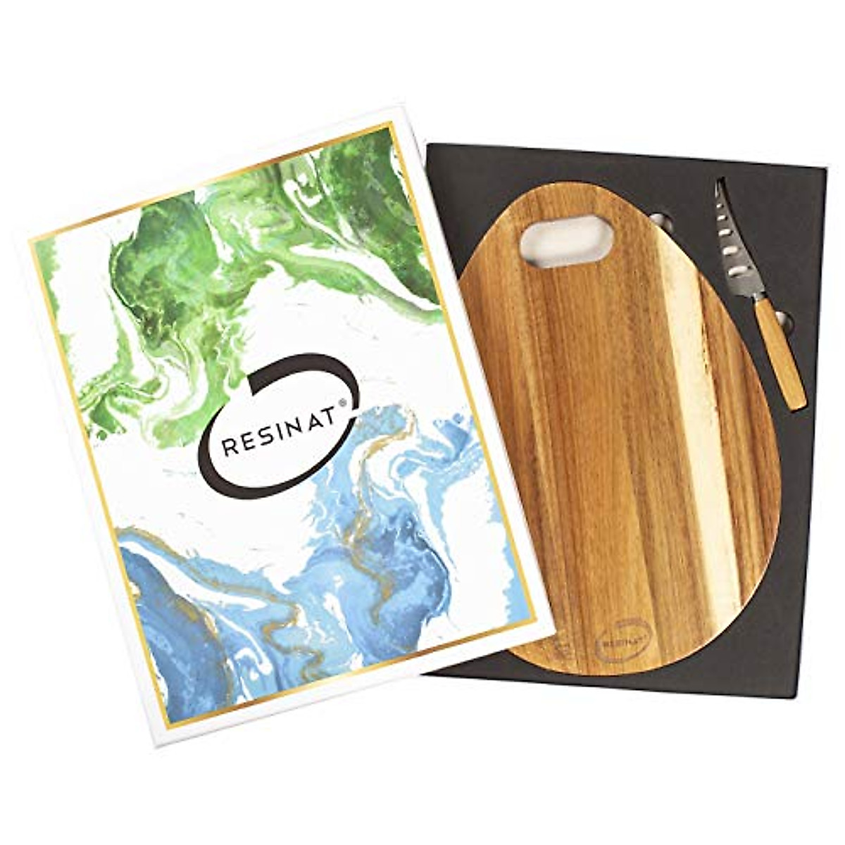 Large 16" x 12" Acacia Wood Charcuterie Board,Cheese Board and Knife Set in Gift box.Serving Platter,Grazing plate, reversible, Cutting Board, kitchen decor