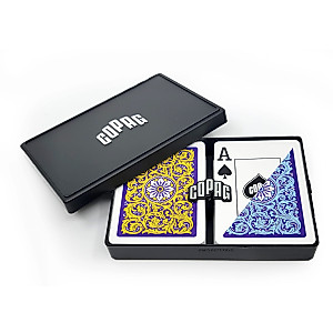 Copag 1546 Neoteric Design 100% Plastic Playing Cards, Poker Size (Standard) Violet/Yellow/Blue (Jumbo Index, 1 Set)