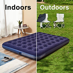 RAPTAVIS Queen Size Air Mattress Inflatable Bed, Blow Up Mattress Camping Sleeping Pad