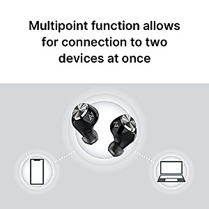 AVIOT TE-D01v Earphones Wireless Bluetooth Earpiece Noise Cancelling Earbuds,60 Hours Playtime, Deep Bass, IPX4 Waterproof, Multipoint, Gaming Model,Microphone for Hearing External Sounds (Black)